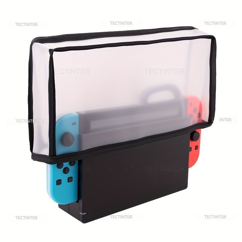 Прозрачный пылезащитный чехол для Nintendo Switch/OLED с антицарапающей сеткой, эргономичной ручкой из прочного нейлона, портативный дизайн, совместим с Switch NS Cove, черный