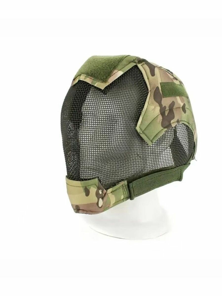 Маска Anbison Tactical V6 CP, на все лицо, стальная сетка, разноцветная