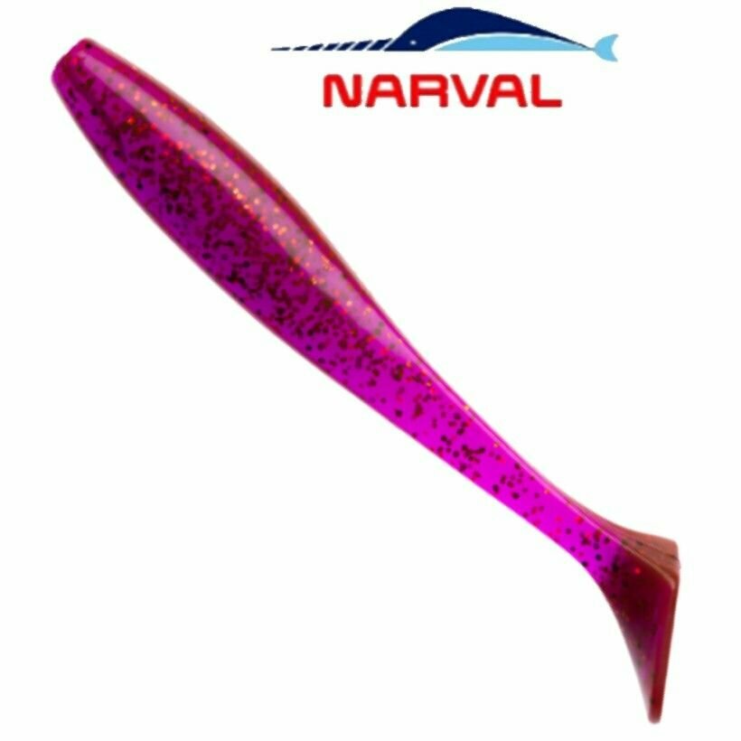 Приманка силиконовая Narval Choppy Tail 10cm цв. #003 Grape Violet / Виброхвост для джига на судака, щуку / Силикон Нарвал Чопи Тейл