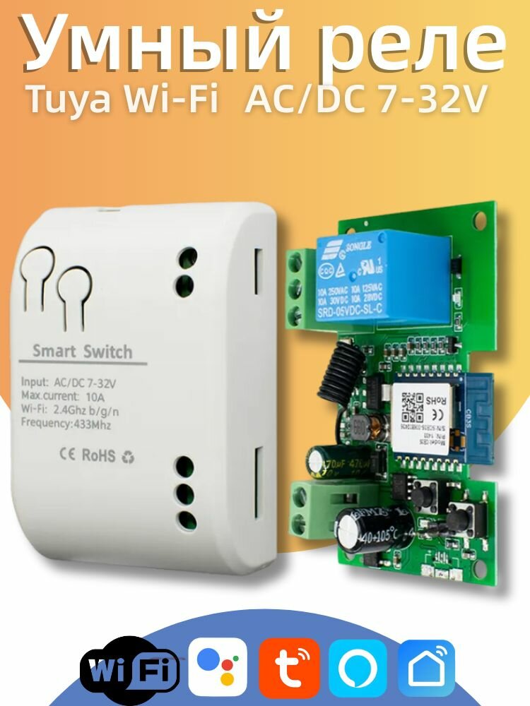1-канал умный WiFi-переключатель для открывания гаражных ворот, контроллер для раздвижных ворот, для домашних интеллектуальных устройств. одноканальный для гаражных ворот для раздвижных ворот для умного дома