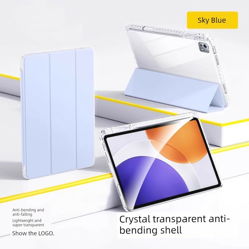 Чехол защитный для Xiaomi Pad 7S Pro Matte Edition 12.5 дюймов с тройным складным дизайном, антигнутым акрилом,