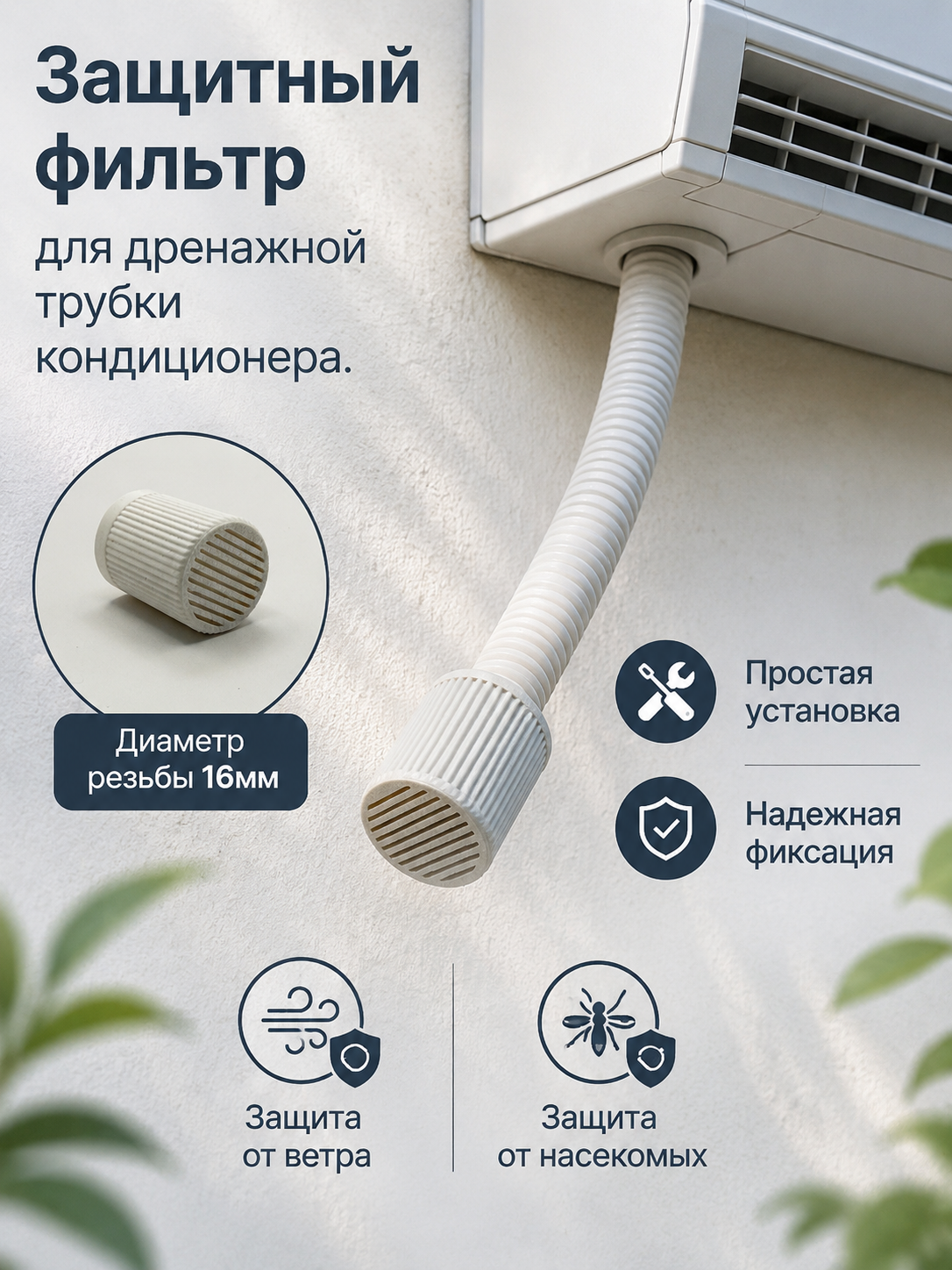 Защитный фильтр для дренажной трубки кондиционера