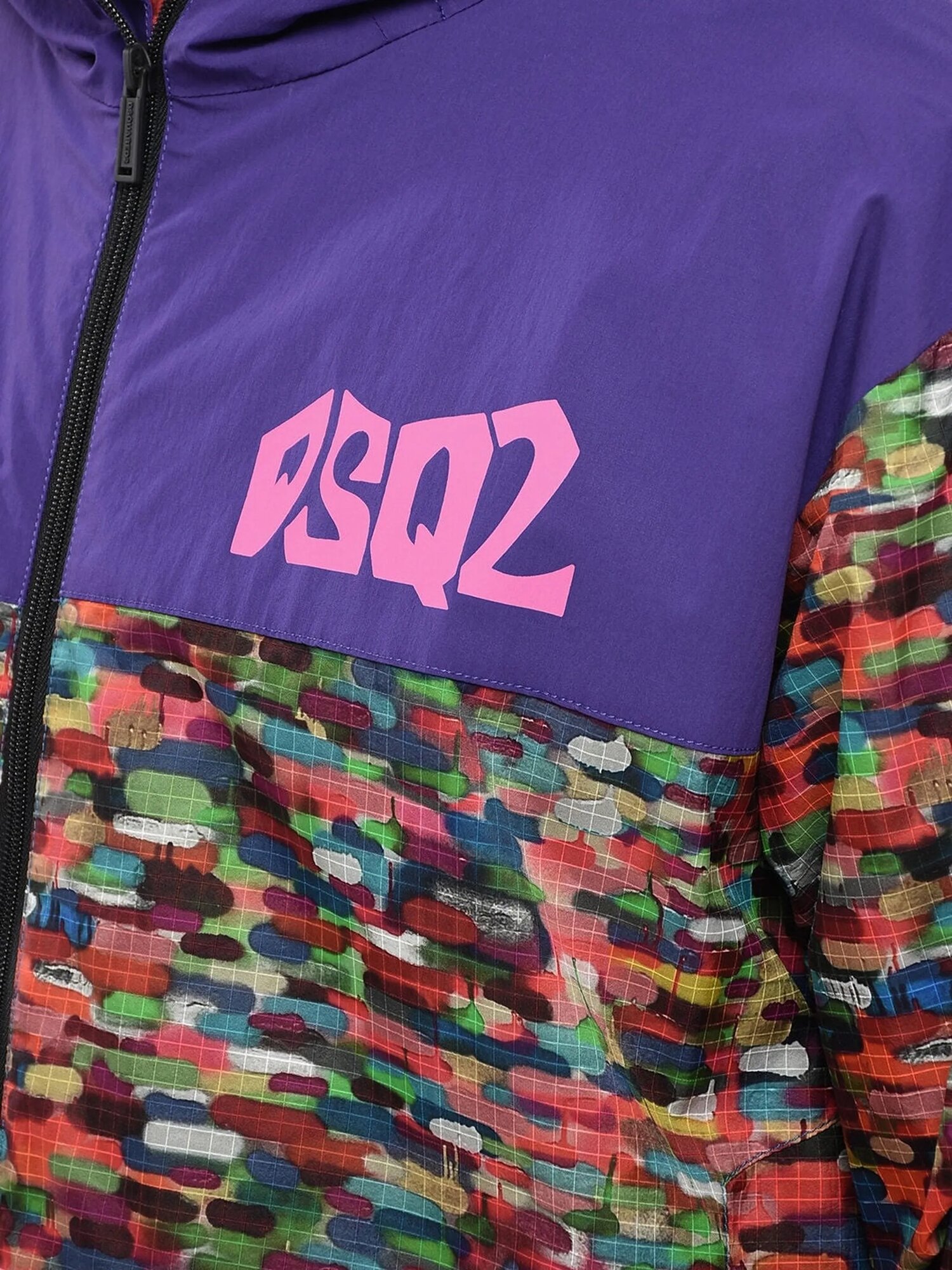 Куртка DSQUARED2 Logo-print panelled jacket, размер 50, purple — фото 1