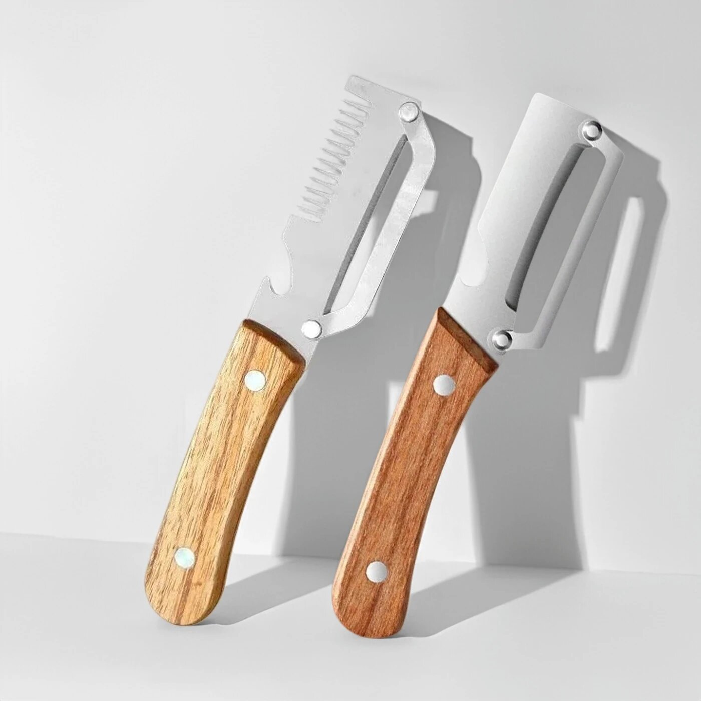Кухонный нож из нержавеющей стали с деревянной ручкой 2 PCS SET