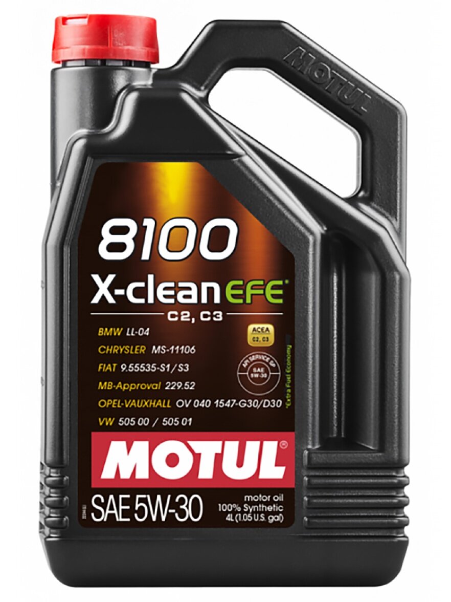 Моторное масло Motul 8100 X-Clean Efe 5W-30 синтетическое 5л (ЕС)