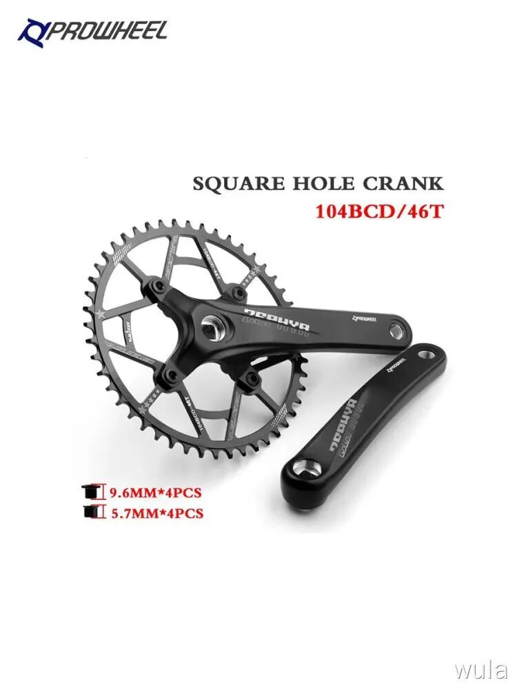 PROWHEEL 104BCD велосипедный шатун, квадратное отверстие 170MM + звездочка 46T