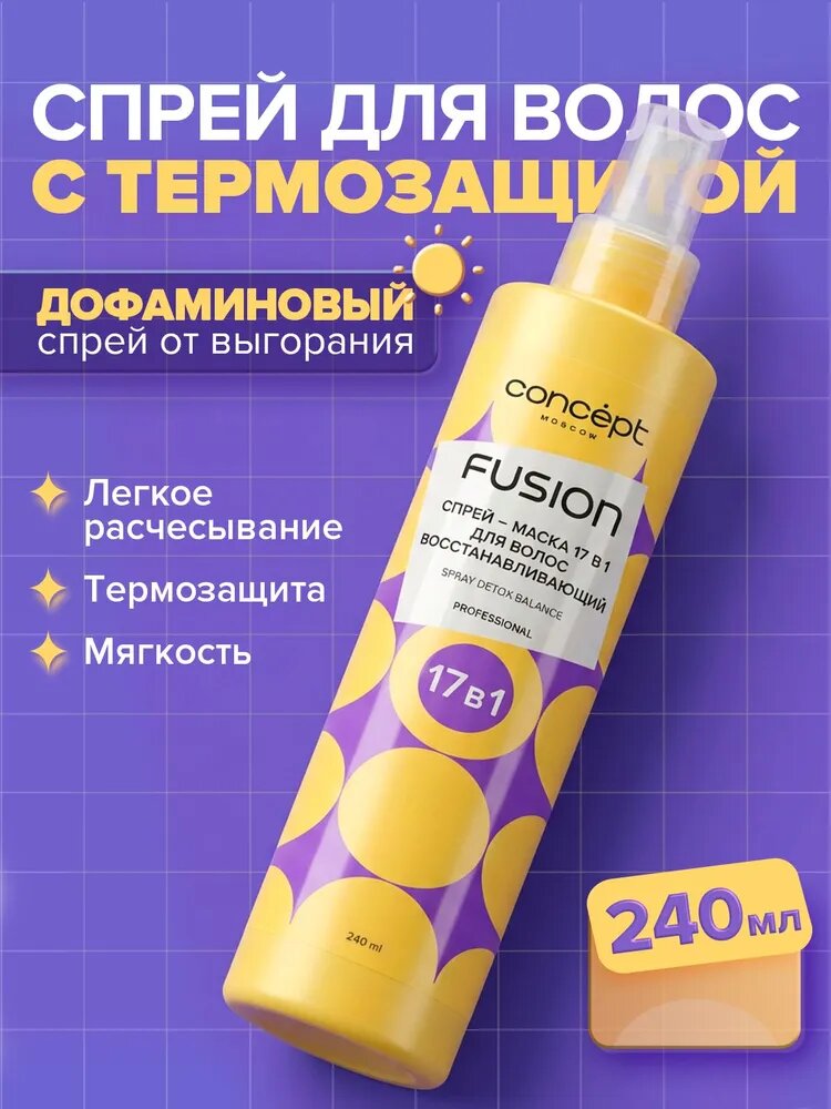 Concept Fusion Спрей-маска 17 в 1 восстанавливающий Detox Balance, 240мл