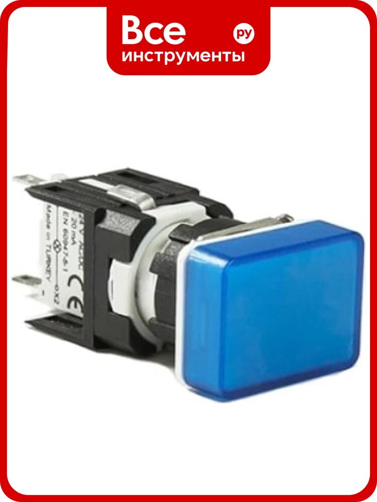 Сигнальная арматура Emas 16 мм, прямоугольная 12-24 AC/DC синяя D070DXM