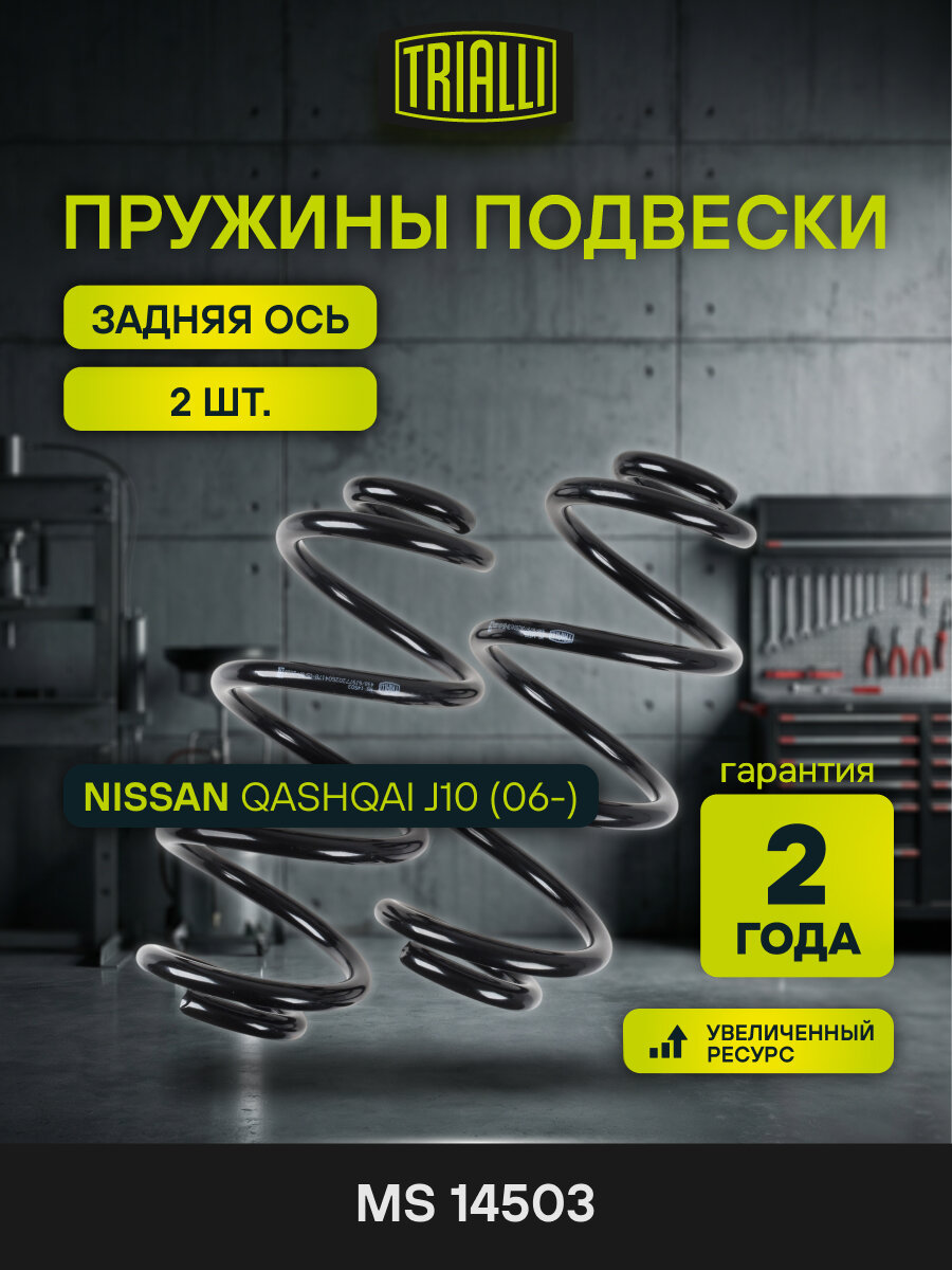 Пружины для Nissan Qashqai J10 (06-) задн. 2 шт. TRIALLI MS 14503