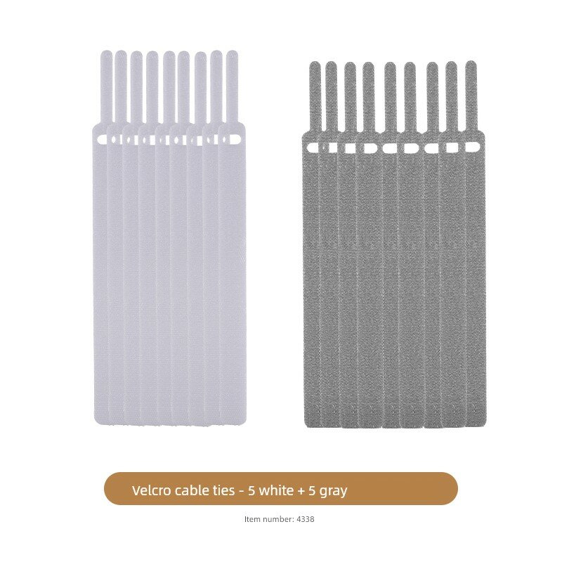 5 белых + 5 серых лент на магните для организации кабелей, модель 4680