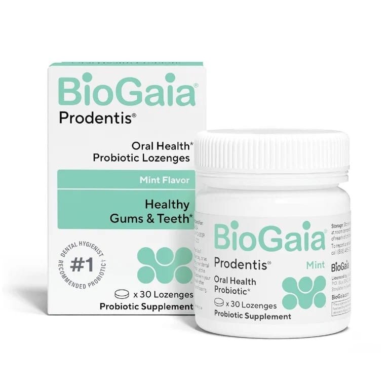 BioGaia, Prodentis, пробиотик для полости рта, для здоровья дёсен и зубов, мятный вкус, 30 пастилок