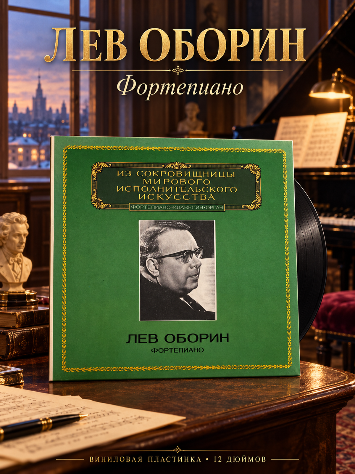 LP Лев Оборин - фортепиано. Из Сокровищницы Мирового Исполнительского Искусства. Виниловая пластинка 12 дюймов. Мелодия СССР 1982 год.
