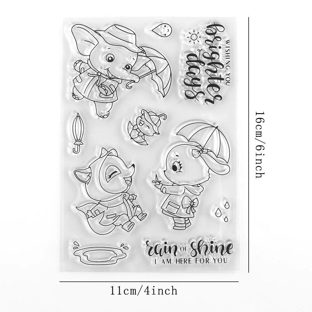 Прозрачные штампы для скрапбукинга Cute Little Animals Белый, D WW2517A1