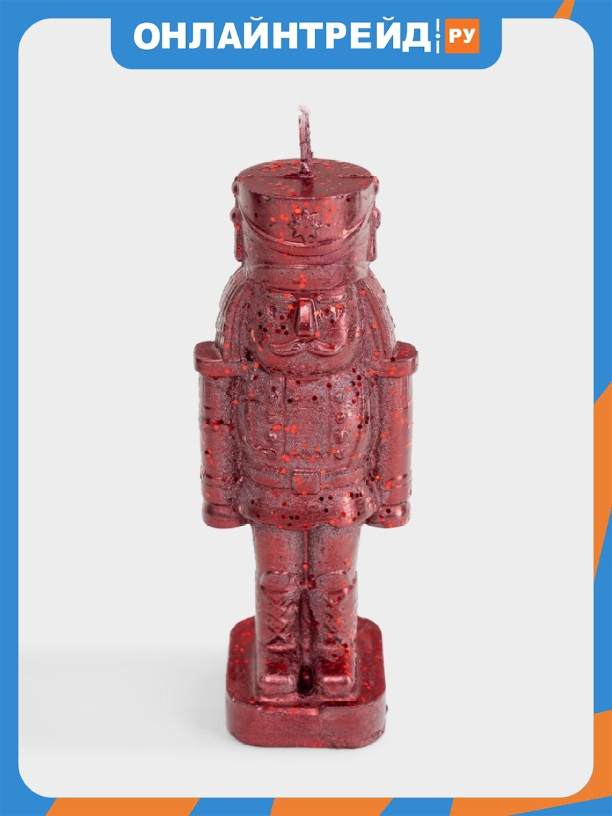 Свеча Anna Lafarg 5x14 см, с блестками, красная, Щелкунчик, Nutcracker, ANLAF-TEXT26