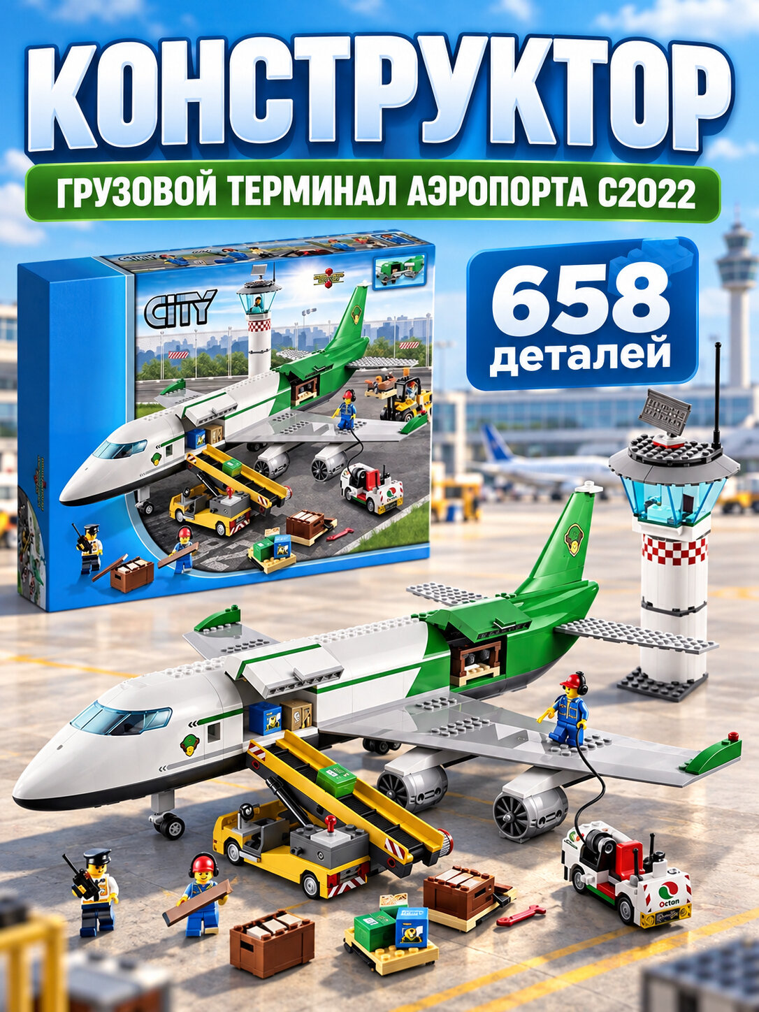 Конструктор Грузовой Терминал Аэропорта 658 дет С2022