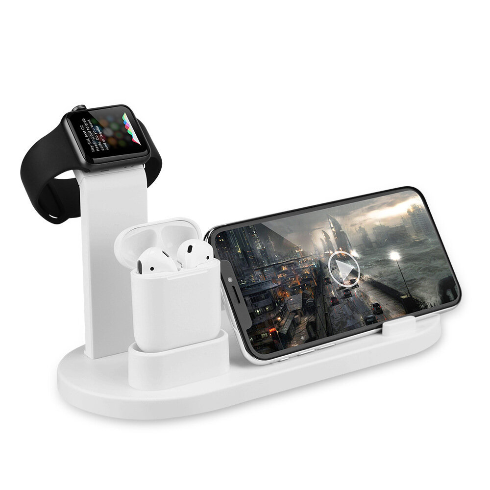Universal-Sale, Док станция, док станция для iphone 3 в 1, док станция для iphone, зарядная станция для apple whatc, зарядная станция для apple, беспроводная зарядная станция 3 в 1 для apple и android, белая. Уцененный товар