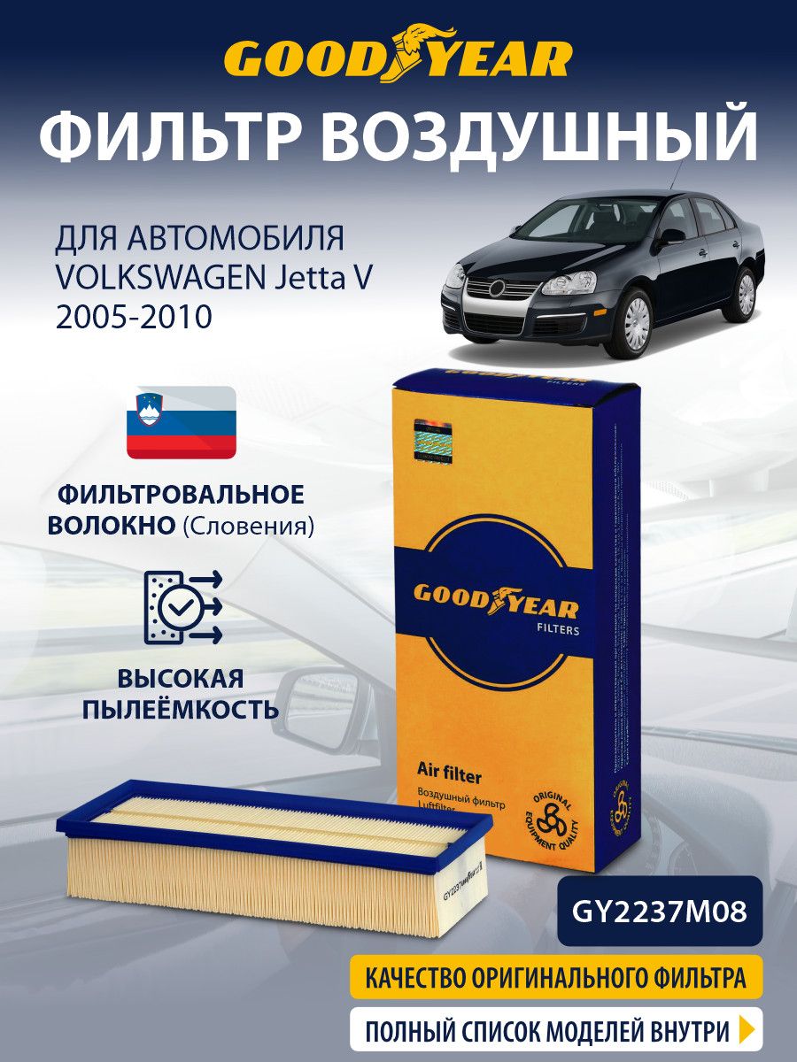 Фильтр воздушный VOLKSWAGEN Jetta 5 (Джетта 5 пок 1.4 2.0 1.6 1.9) 2005-2010