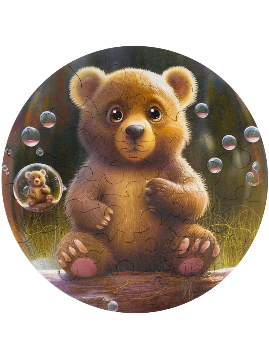 Пазл деревянный UNIDRAGON 8723-16 Bubblezz Медвежонок 30д