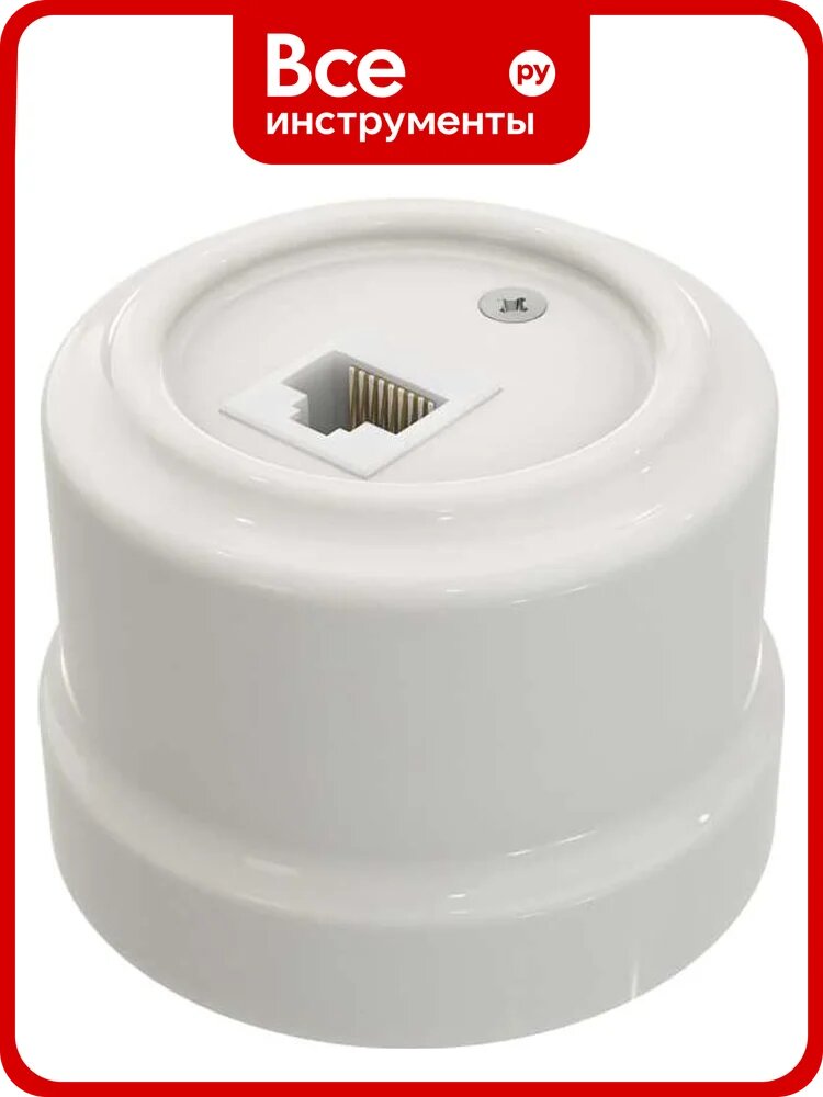 Компьютерная розетка Мезонинъ rj45, цвет - белый, серия "аврора", тм GE70342-01