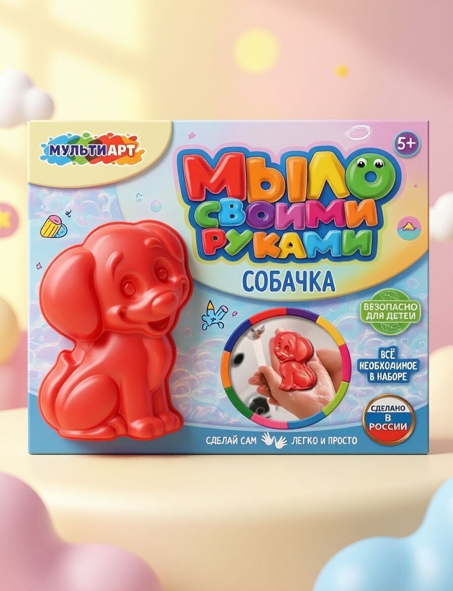 Набор DIYSOAP "Мульти Арт. Собачка", для создания мыла, для развития моторики, 1 шт