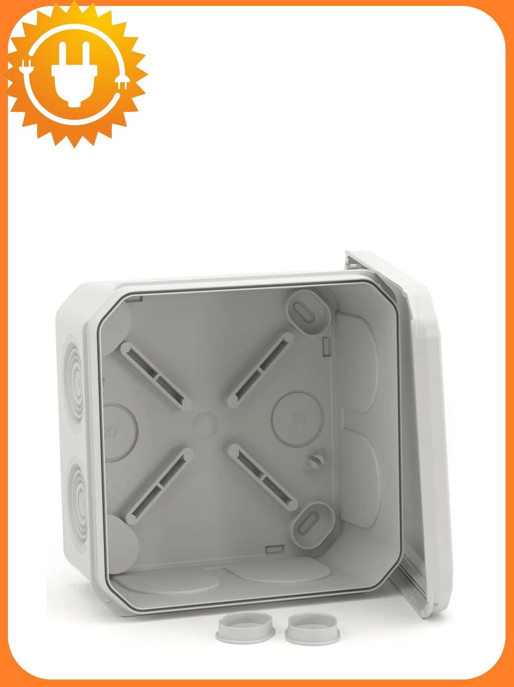Ответвительная коробка с 8+2 кабельными вводами d25/20мм (1 шт.) IP55 100х100х50мм DKC 53800