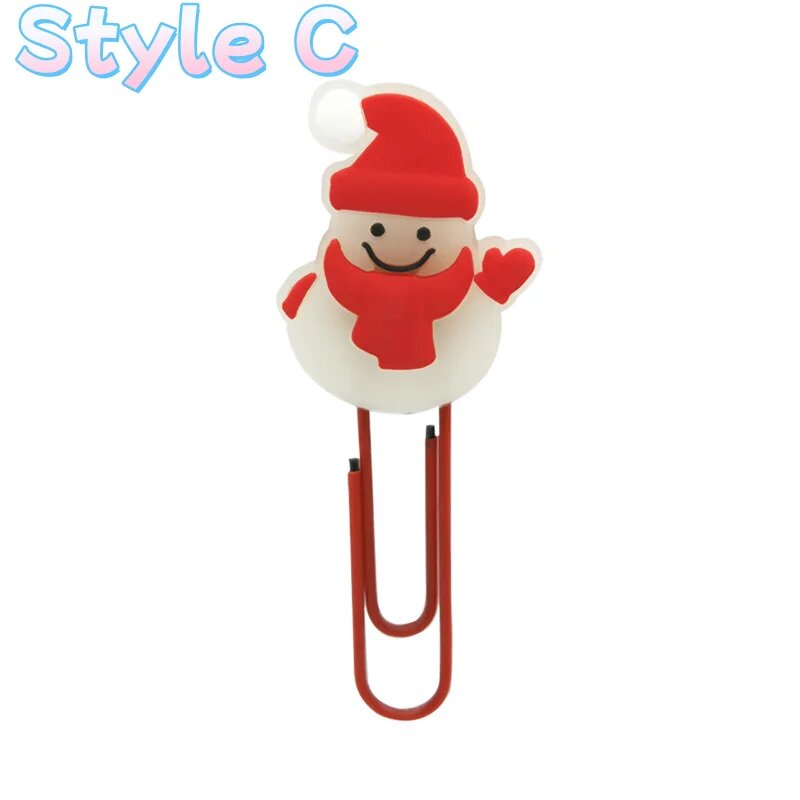 Рождественские металлические скрепки 4 штуки Красный, Style C-4pcs
