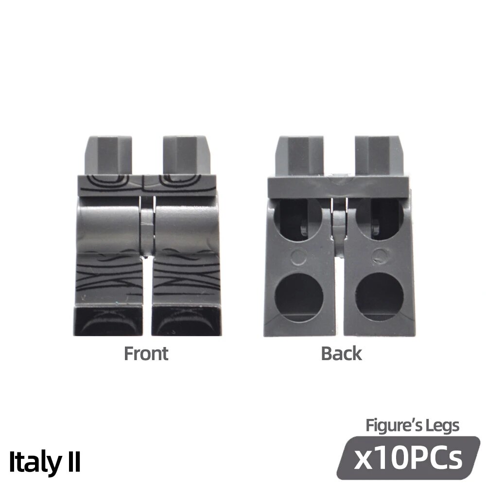 10 серых LEGO-совместимых ножек Italy II
