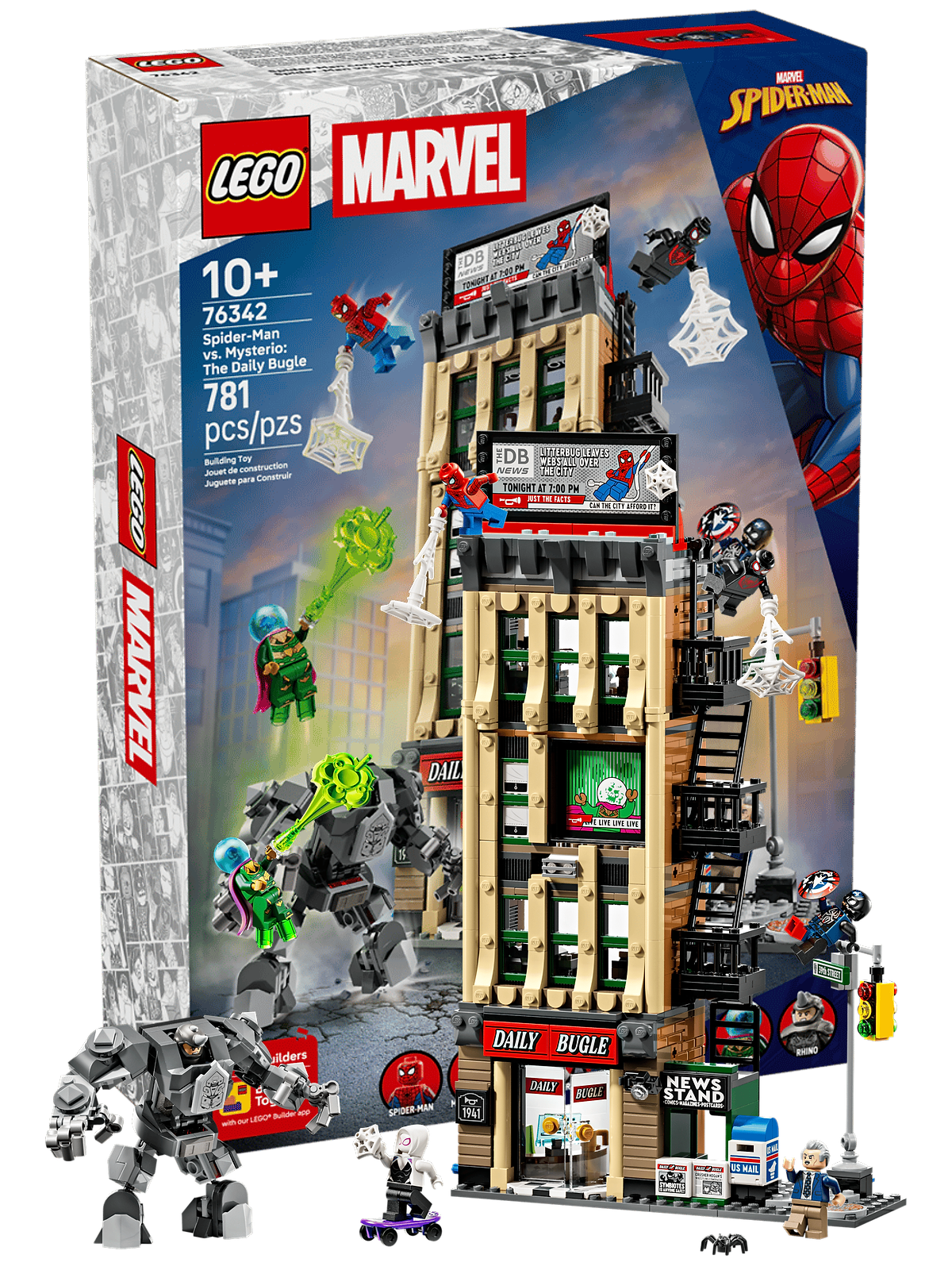 Конструктор LEGO Marvel 76342 Человек-паук против Мистерио, 145 деталей