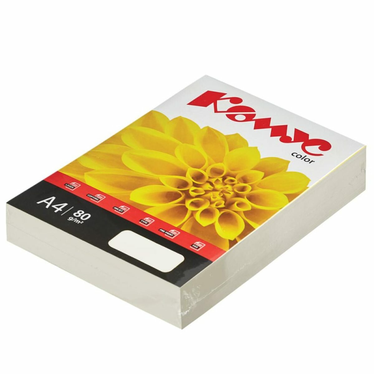 Бумага цветная А4 Комус Color, слоновая кость пастель, 80 г/кв. м, 500 листов (619923)