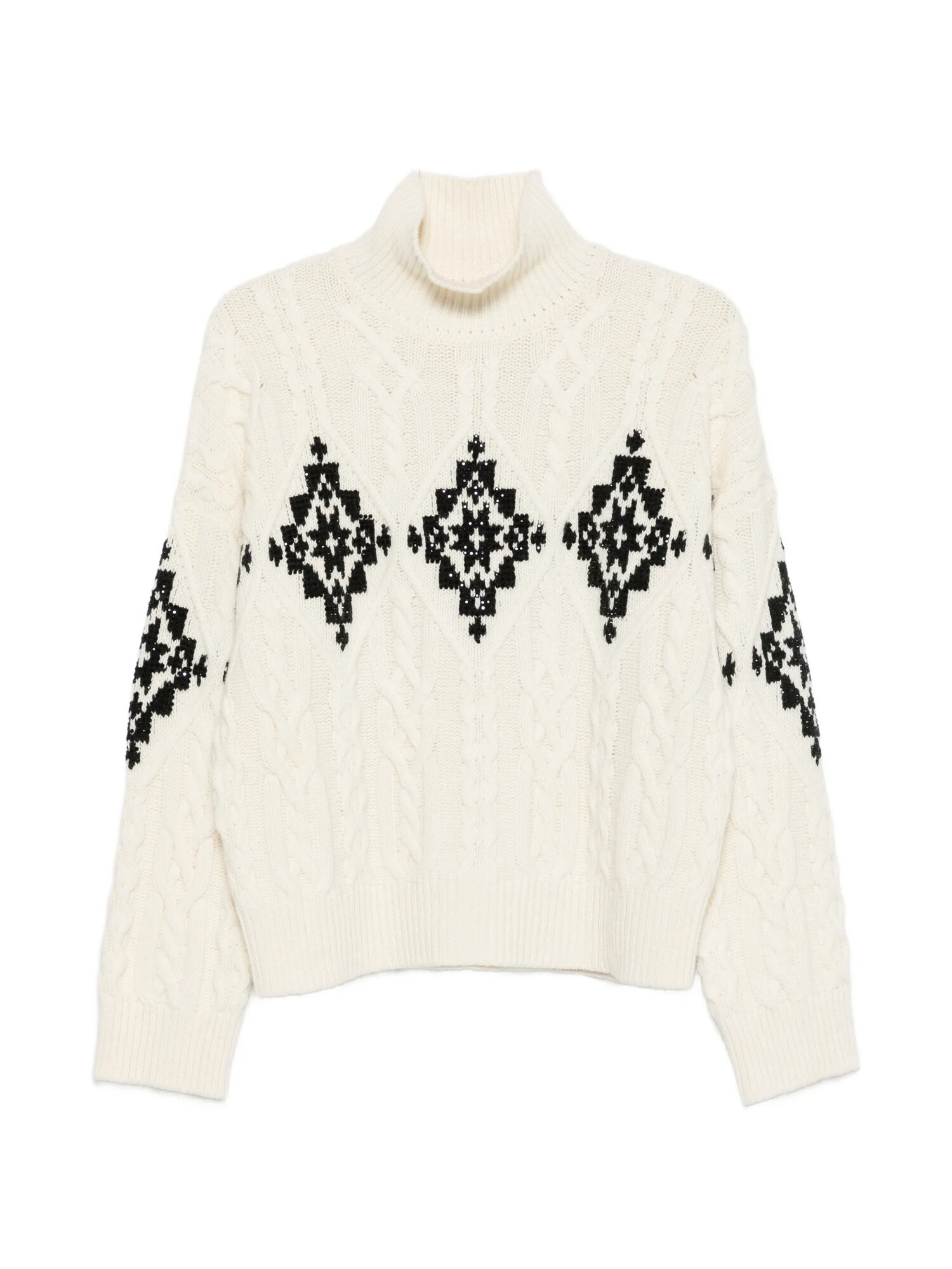 Свитер Ermanno Firenze Sequin-embellished cable-knit sweater