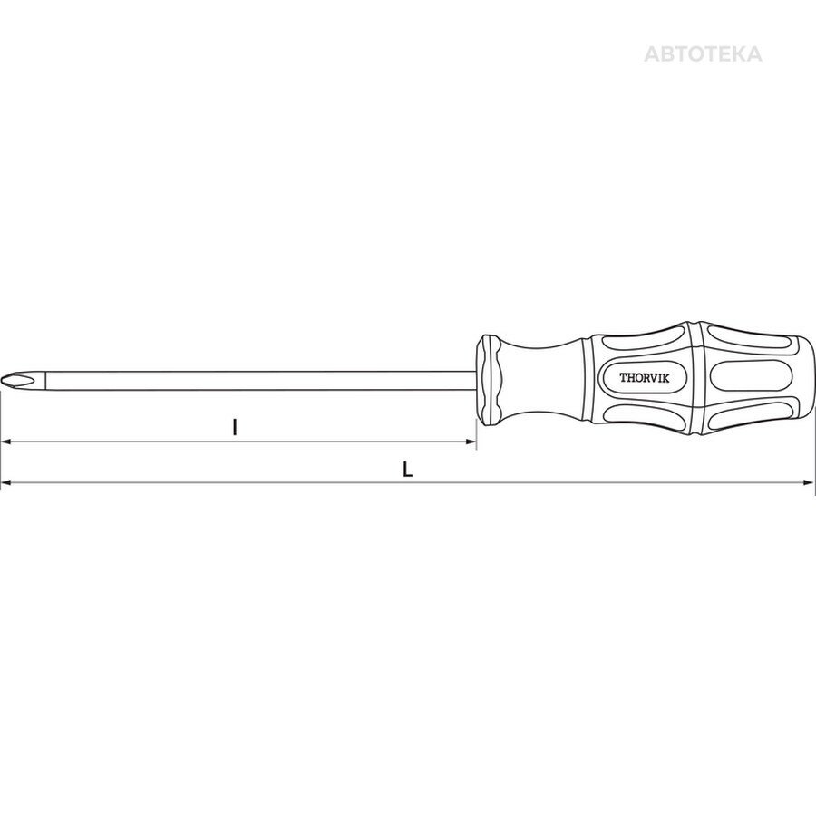 Отвертка крестовая PHILLIPS® PH3x200 мм THORVIK SDP3200