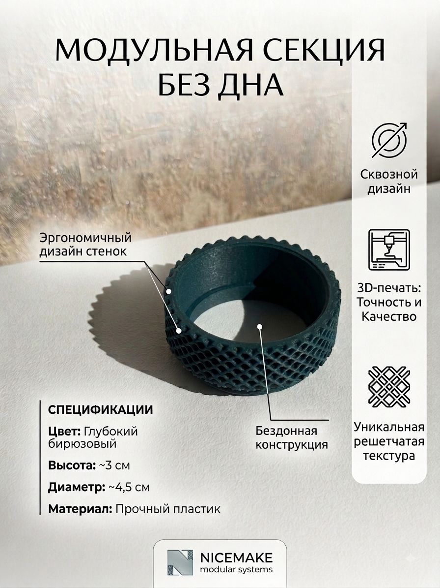 Дополнительная секция для таблетницы NICEMAKE без дна, модуль на резьбе для органайзера витаминов и лекарств