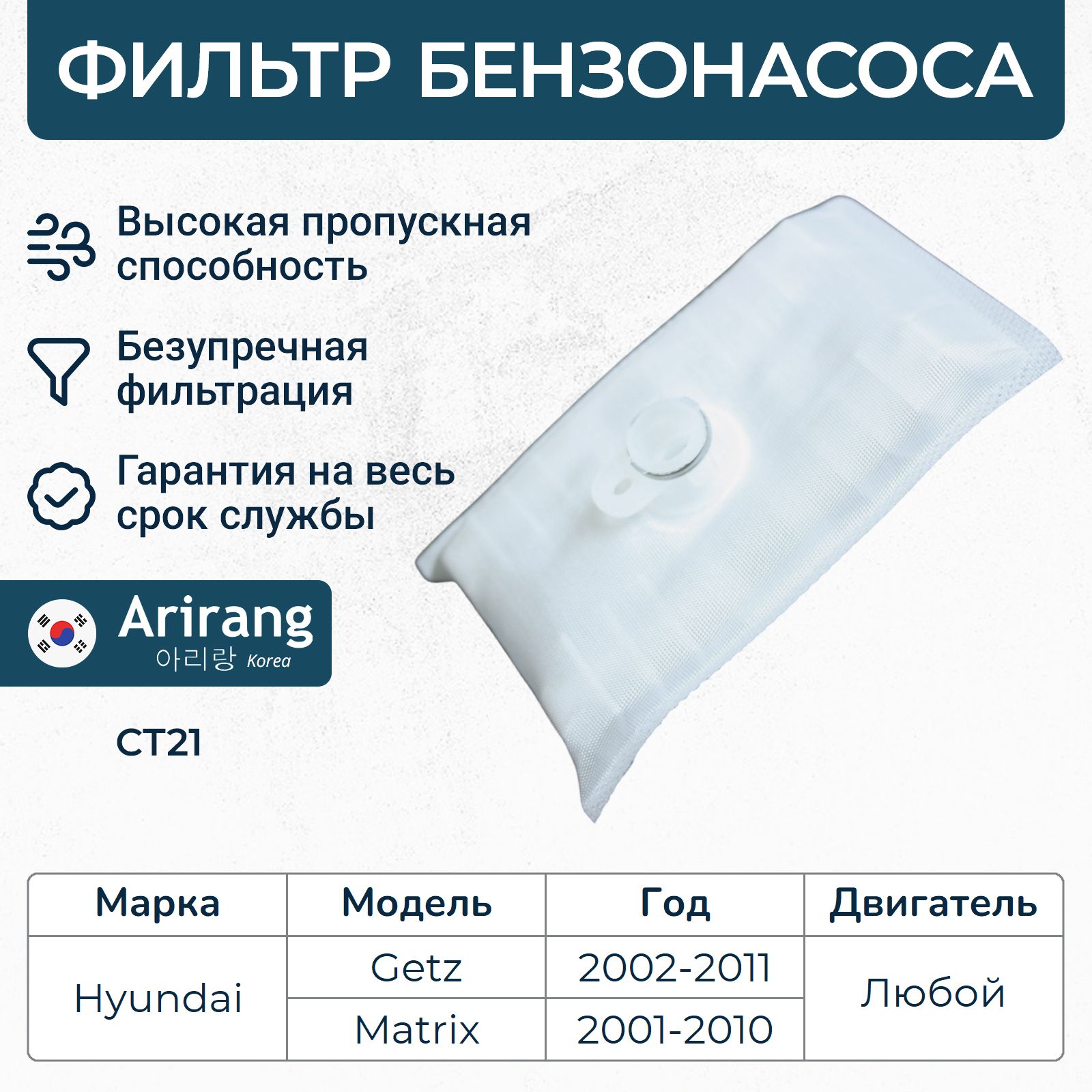 Фильтр сетка бензонасоса Хендай Гетц, Матрикс / OEM 3109017000