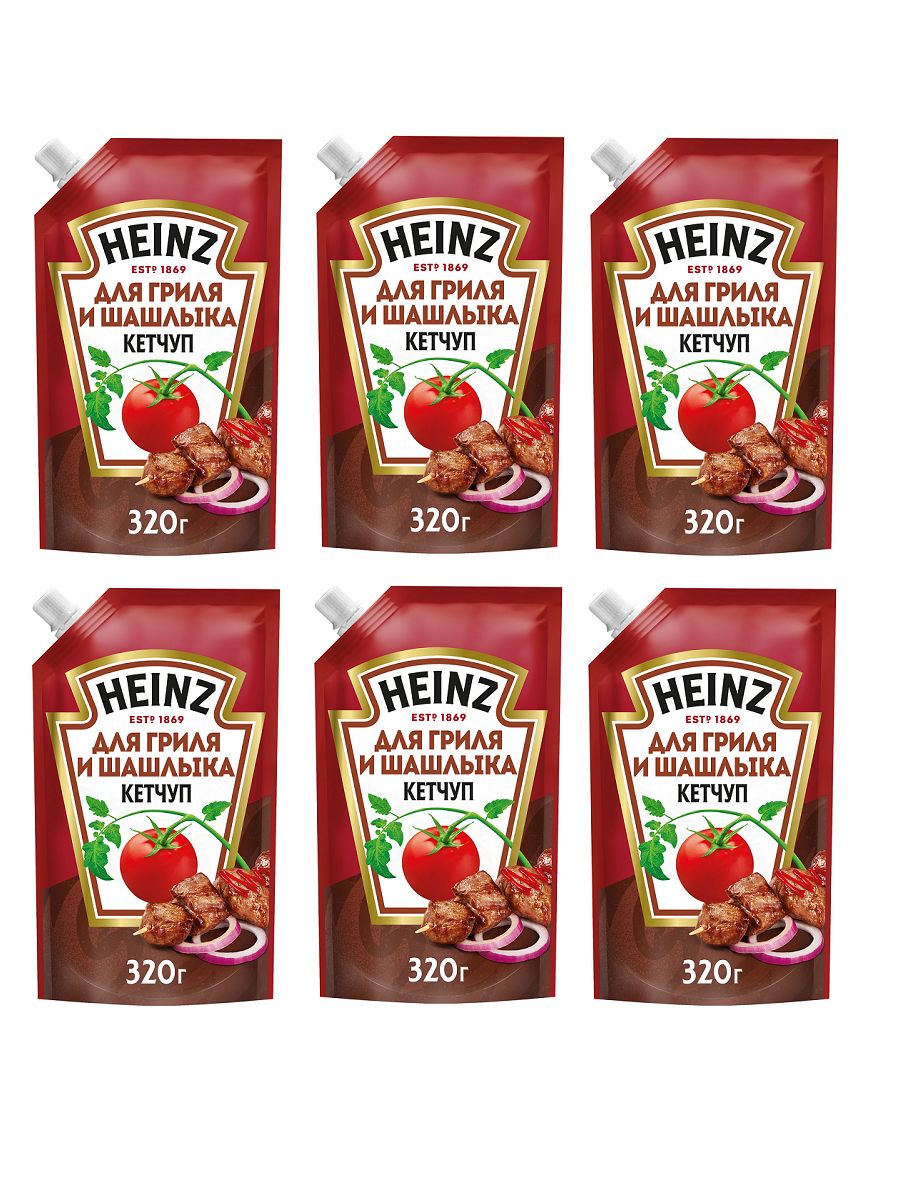 Heinz Кетчуп Для гриля и шашлыка, 320 гр, 6 шт