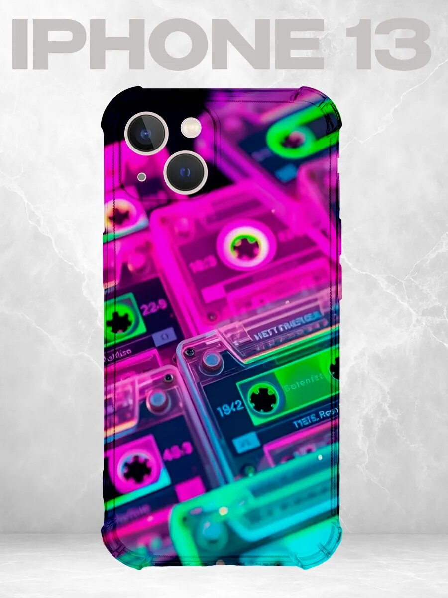 Чехол на iPhone 13 кибер схема неон
