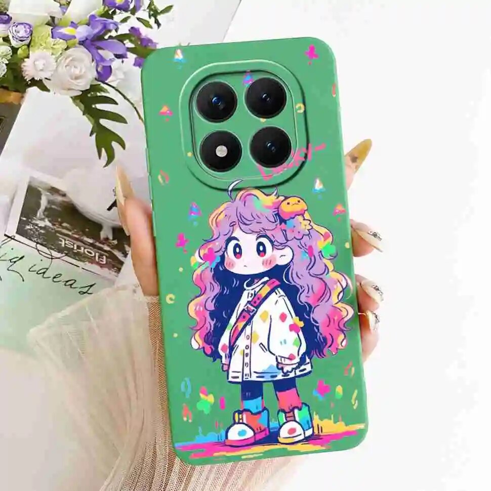 Чехол для Redmi Note 15 Pro Plus с милым рисунком девушки, мягкий чехол для телефона из ТПУ для Xiaomi Redmi Note 15 Pro + Pro Plus, бампер