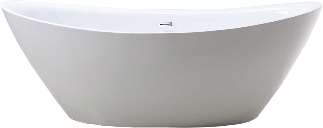 Акриловая ванна Vincea VBT-203 180x85 см, отдельностоящая, белая, овальная, с каркасом, со сливом-переливом