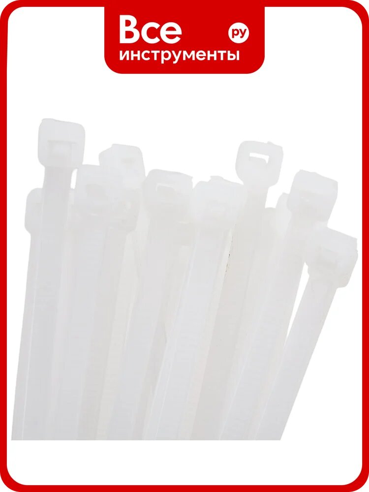 Хомут стяжка нейлоновая SUPRLAN 4,8х350мм белая /100pcs/ 06-1029