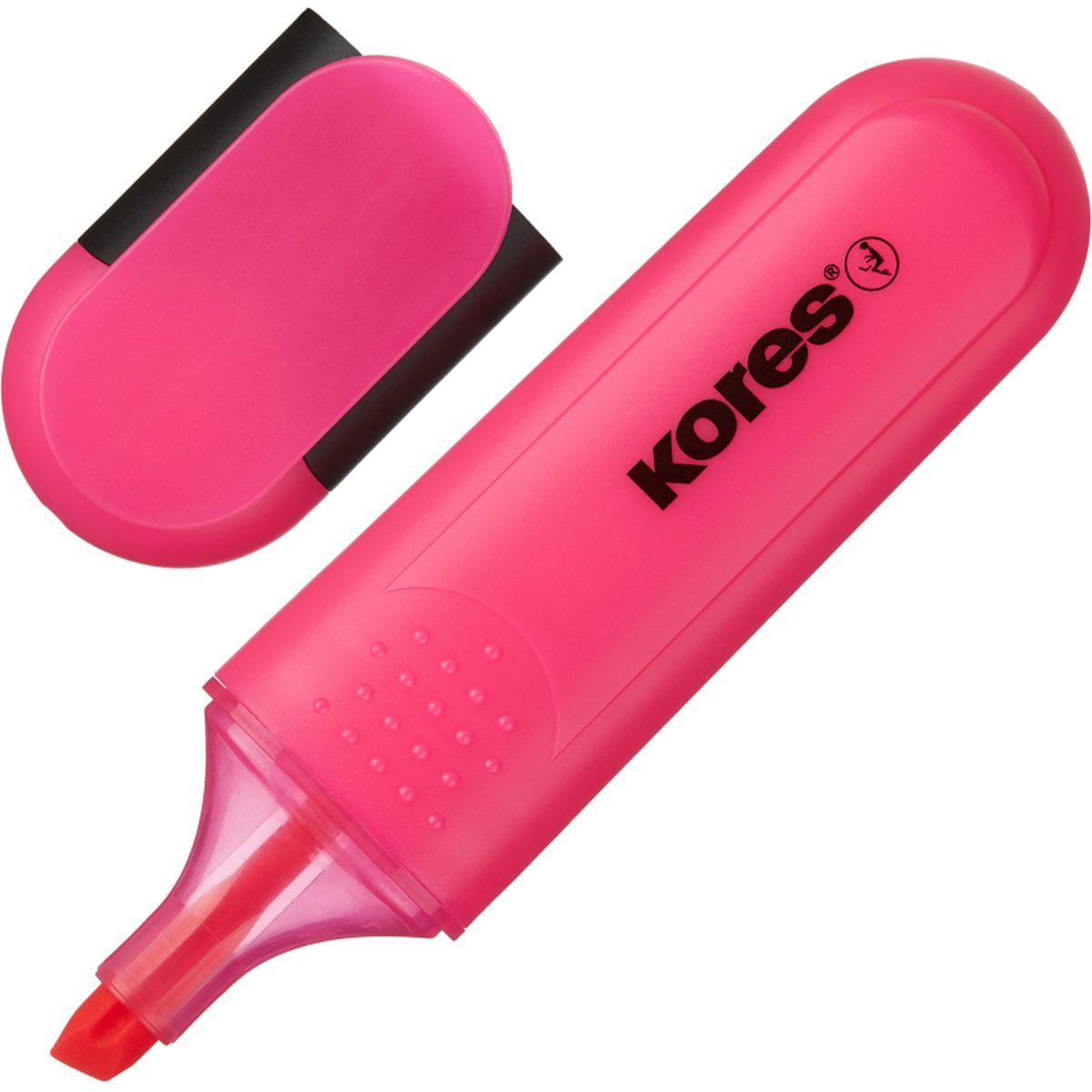 Маркер-текстовыделитель Kores Bright Liner Plus (0.5-5мм, розовый), 10шт.