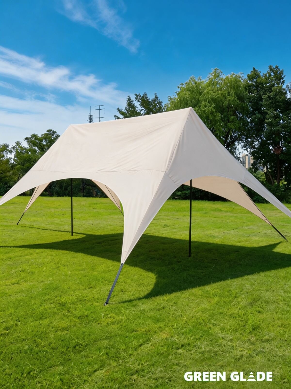 Тент садовый Green Glade 72603, туристический, быстросборный, навес, беседка для дачи 8,5х5 м