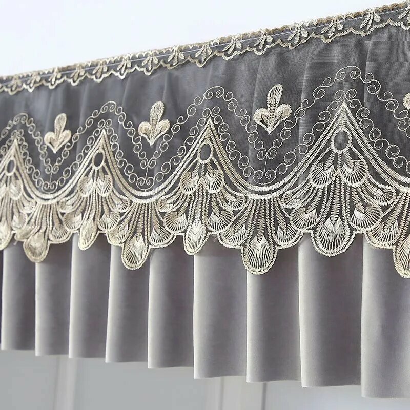 Ламбрекен портьера 500х30 см крепление Липучка серый