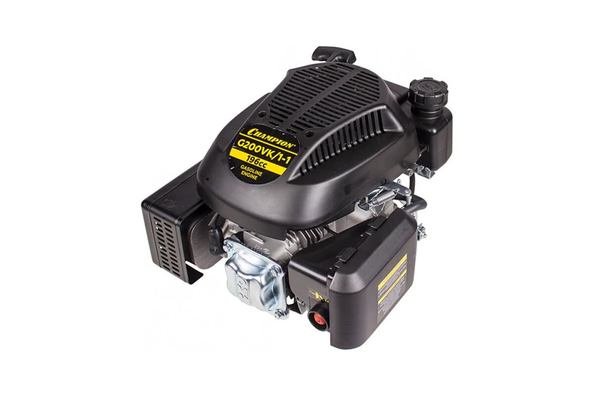 Двигатель бензиновый Champion G200VK/1-1, четырехтактный, 6 л. с. (4.4 кВт), диаметр вала 25 мм, бака 1 л, черный