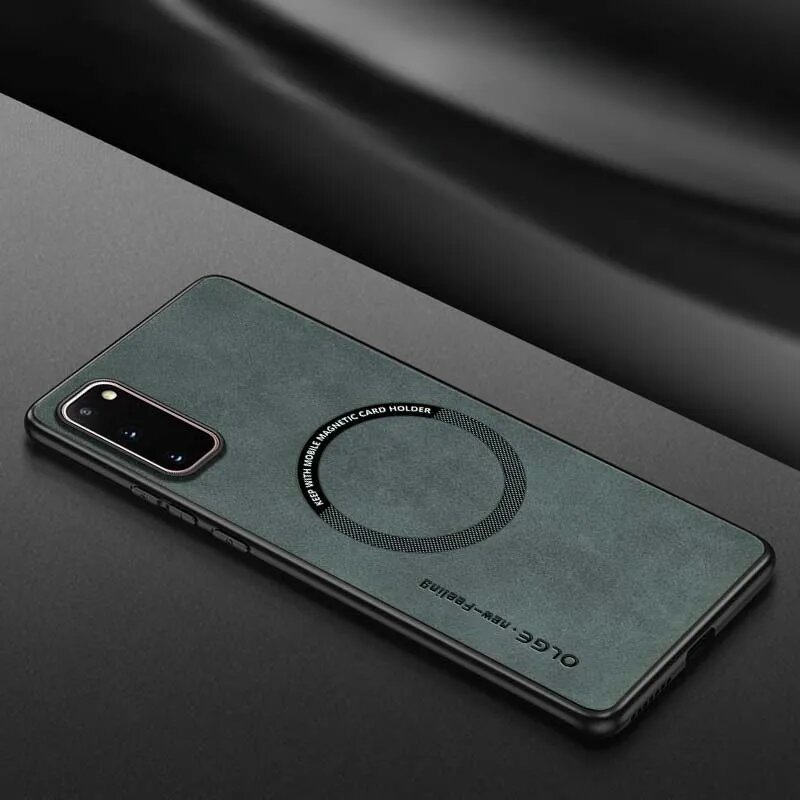 Роскошная кожа MagSafe чехол для Samsung Galaxy S20 (Самсунг Галакси С20), Приятный на ощупь
