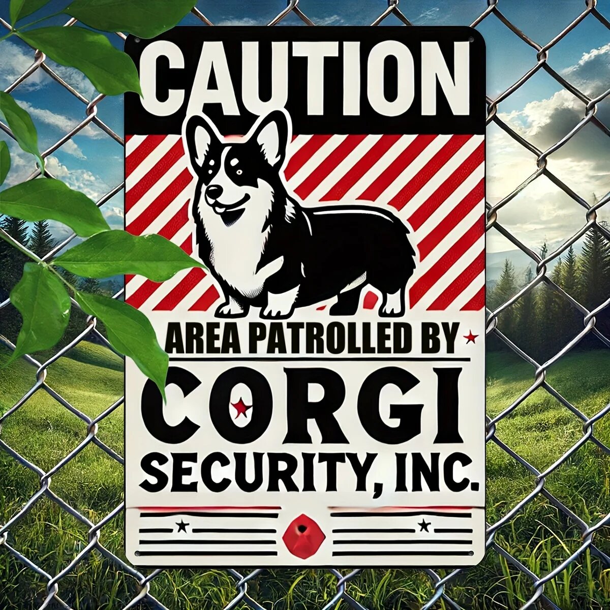 Табличка "Corgi Security" из алюминия 14x20 см