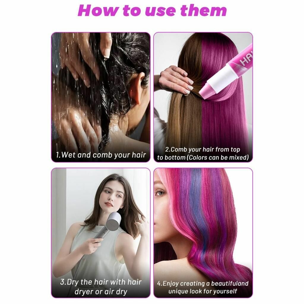 Временные мелки для окрашивания волос