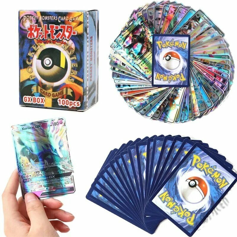 100 штук карточек покемонов из коллекции Пикачу, Pokemon cards