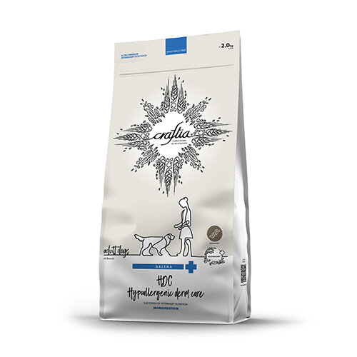 Craftia Galena Dog Hypoallergenic Derm Care / Ветеринарный сухой корм Крафтия для собак при Пищевой аллергии и Заболеваниях Кожи фас. 2 кг