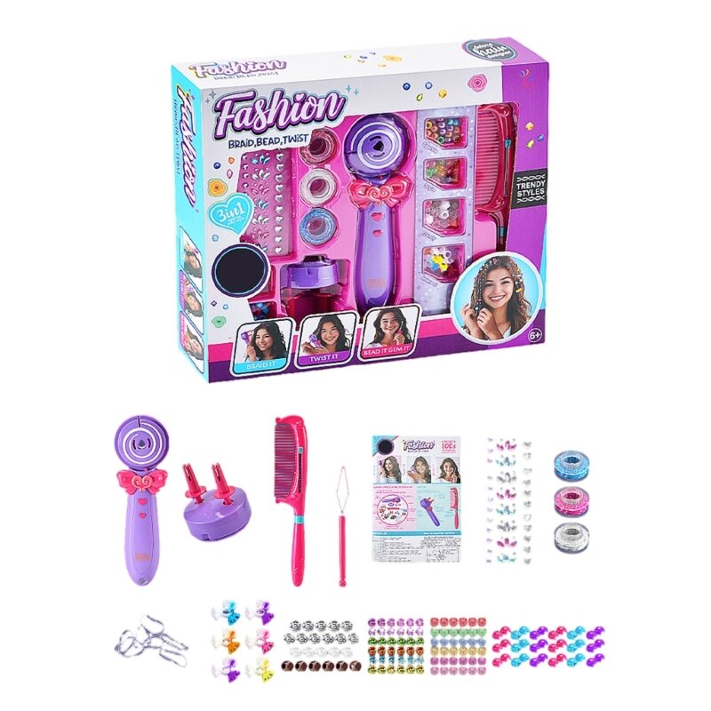 Электрические Наборы Для Плетения Волос Машина Для Укладки Волос Популярный Инструмент Для Создания Причесок для Женщин И Девочек Быстрый Стиль Плетения Волос