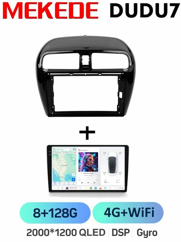 Магнитола 9" Mekede DUDU7 8/128 Gb для Mitsubishi Mirage 6 2012-2018 carpay Android