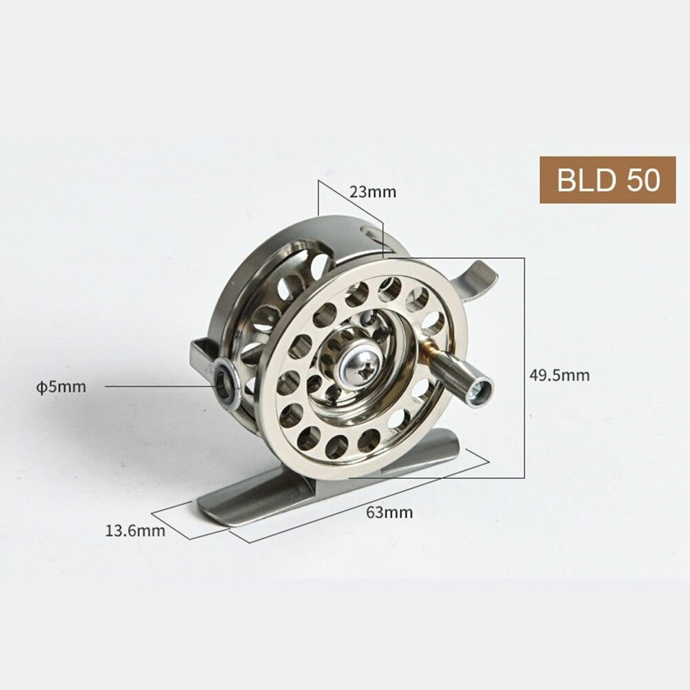 Полностью Алюминиевая катушка для подледной рыбалки - Правосторонняя катушка, V-образный ротор, передаточное отношение 1:1